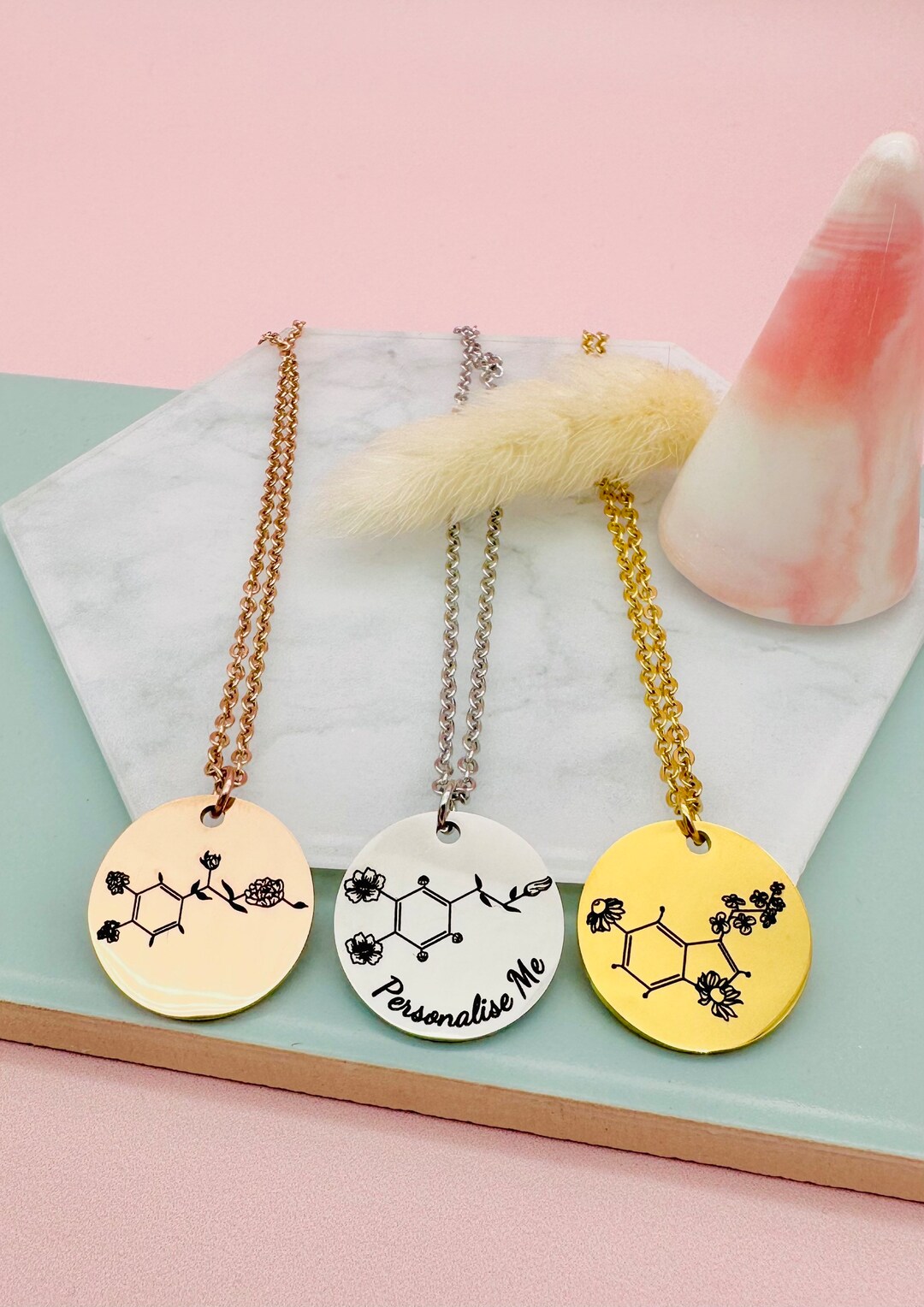 Chemical Structure Necklace, Seratonin Necklace, Adrenalin Necklace ...