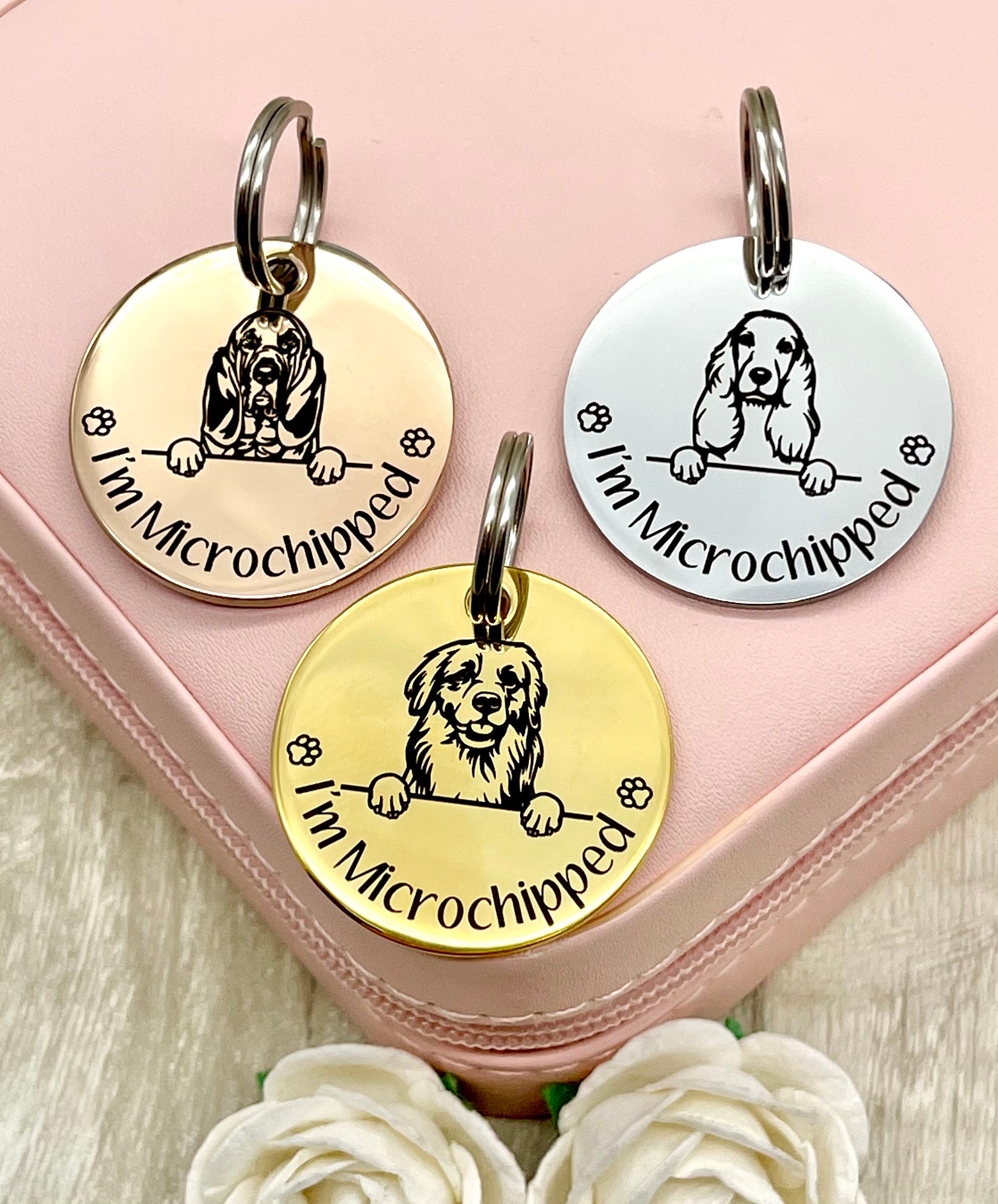 Dog Tag Name Tag Pet ID Dog Name Disc Engraved Stainless - Etsy UK