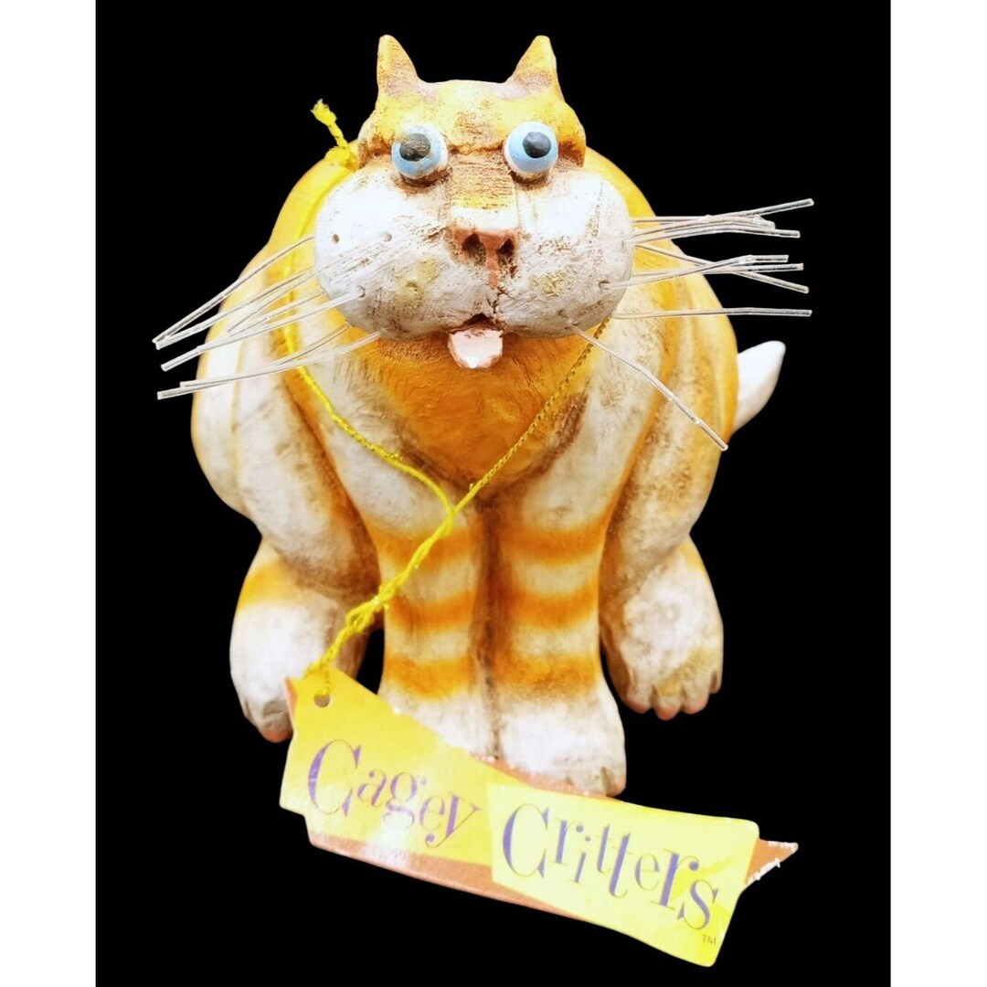 Cagey Critters Orange White Tabby Cat Figurine Possible Dreams Vintage ...