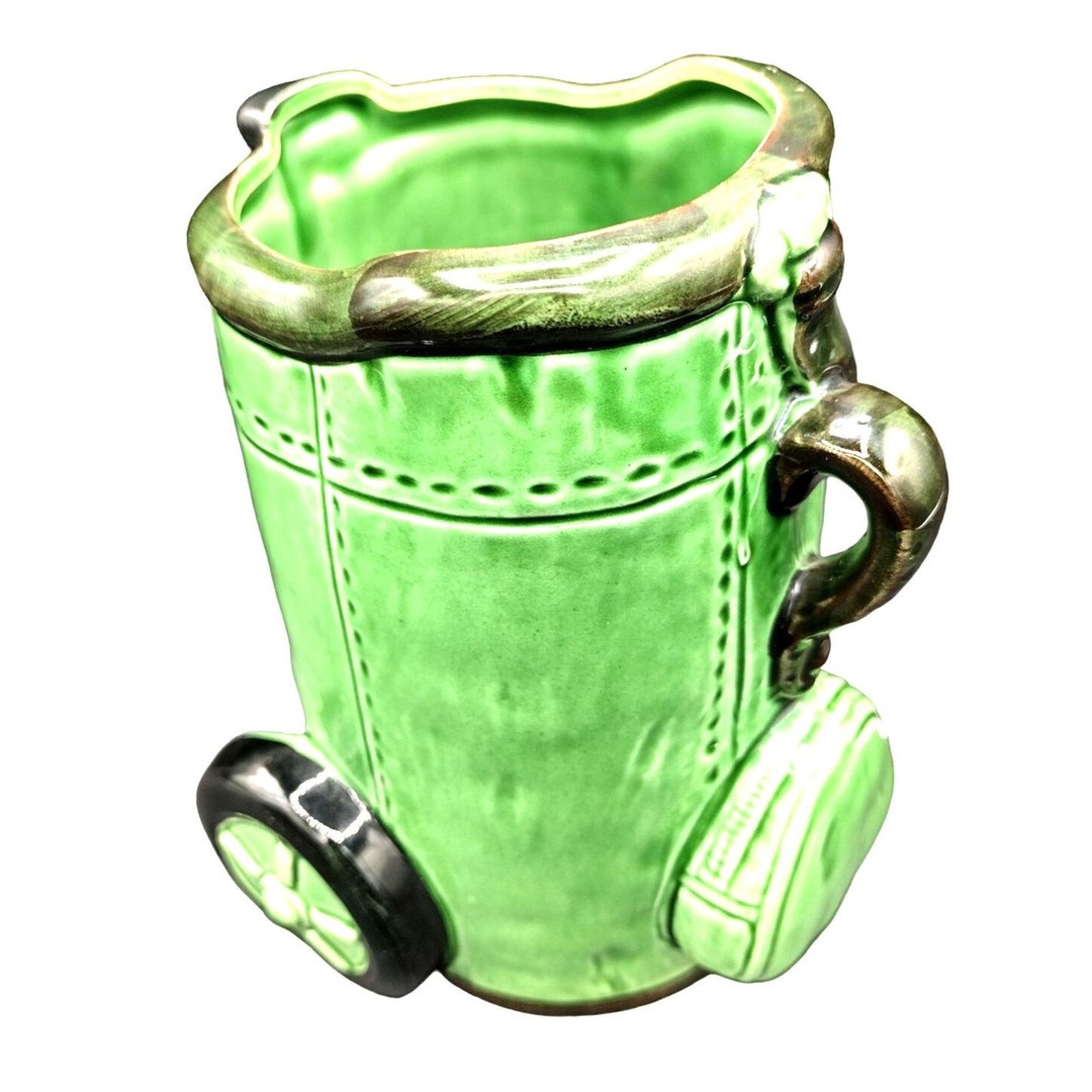 Golf Bag Planter Flower Pot Green Golfing Club Vintage Inarco Japan ...