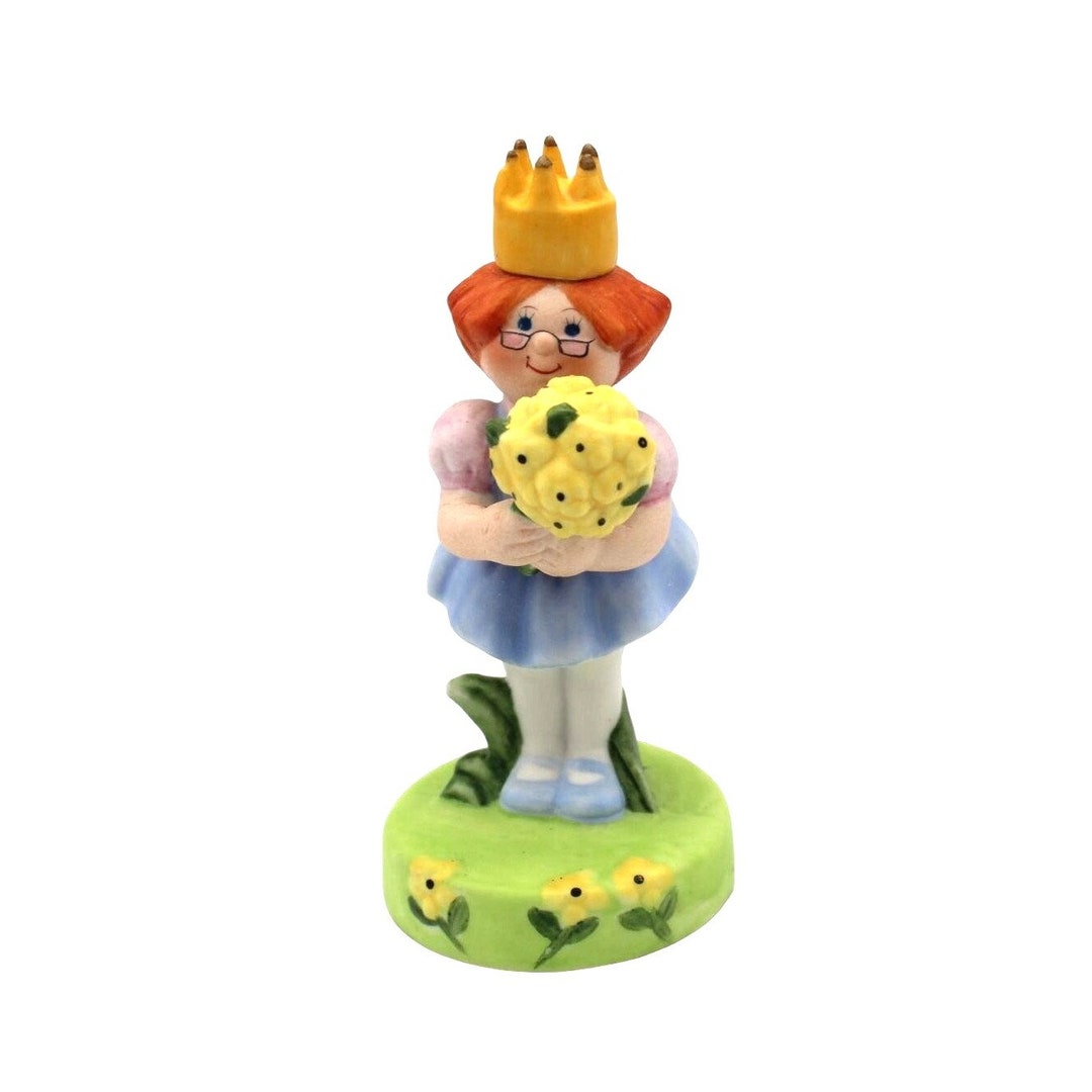 Dragon Trast Lorlipop Girl With Crown and Bouquet 1981 Enesco Vintage 4 ...