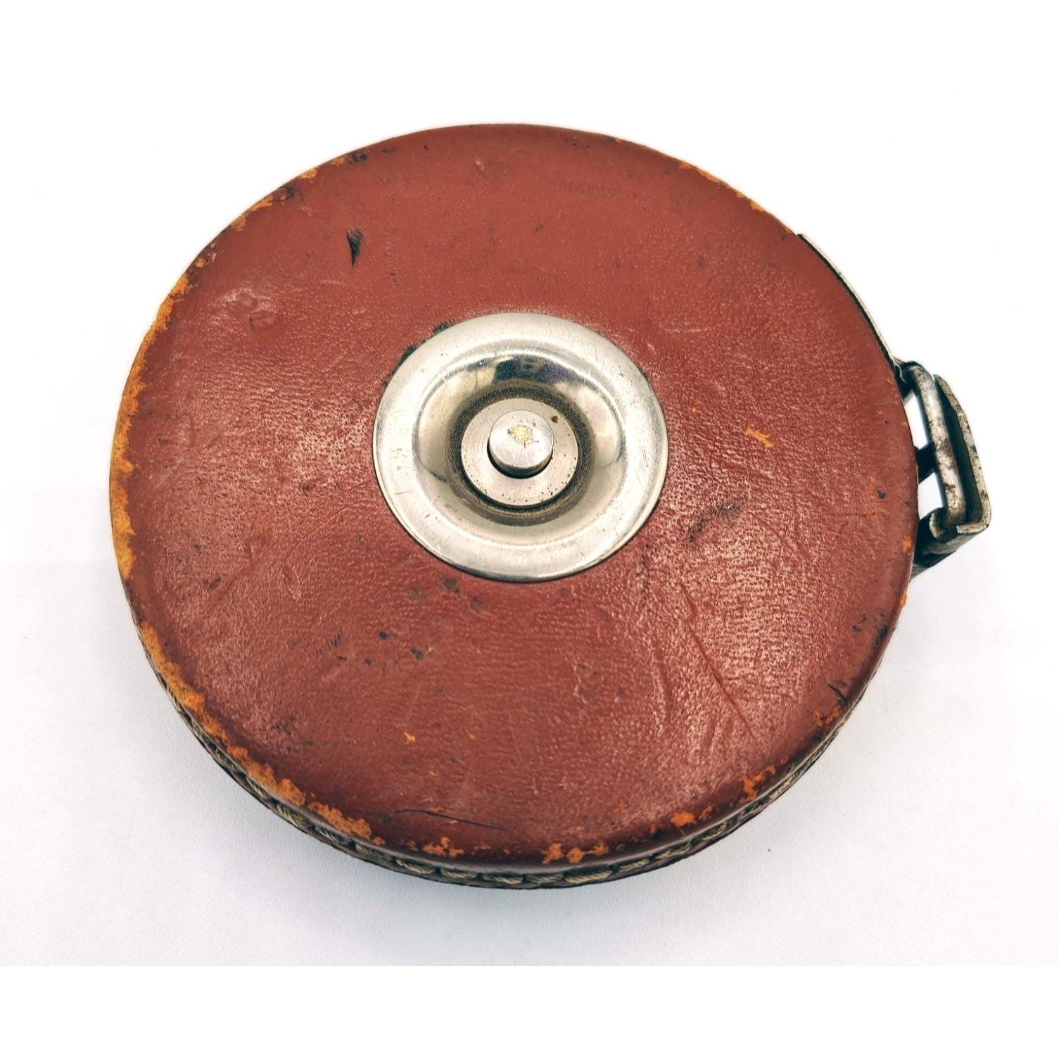 Steel Tape Measure Vintage L.S. Starrett Reel Style Leather Case Athol ...