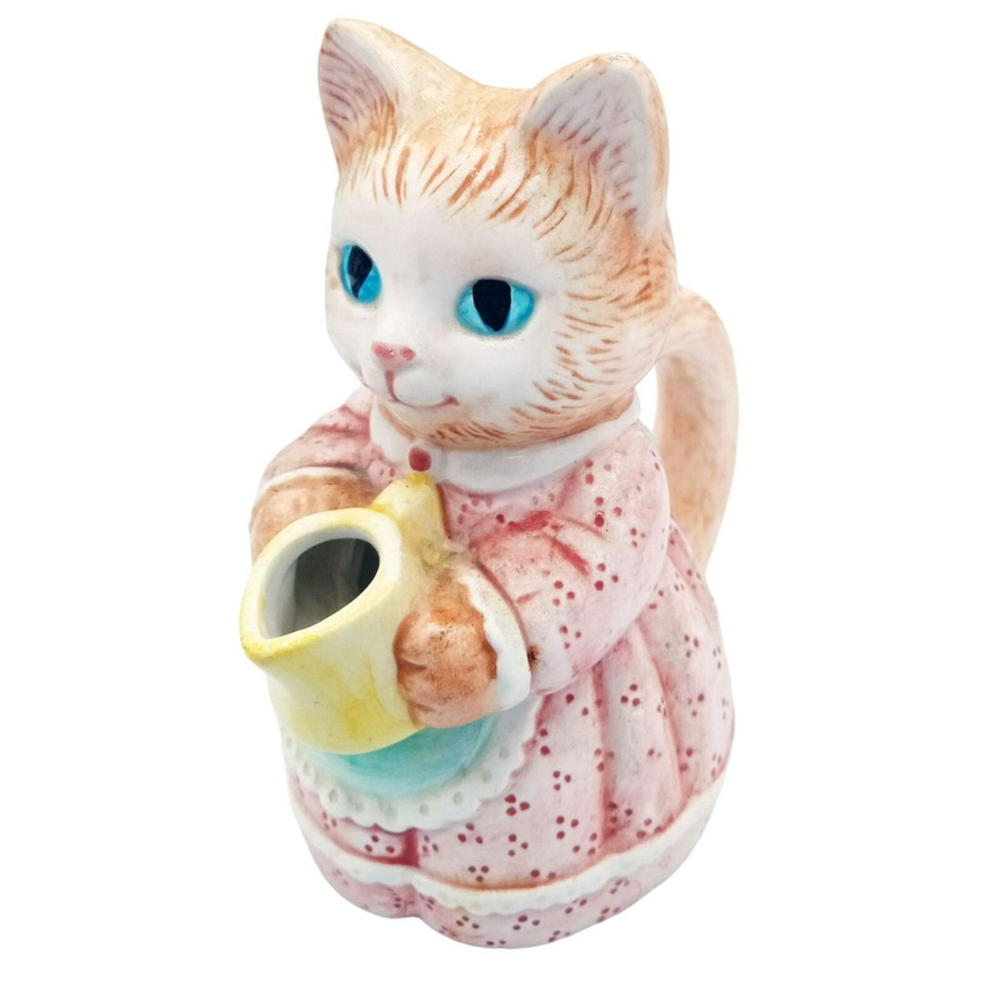 Avon Ceramic Cat Creamer Pitcher Hand Painted 5 Inch Collectible Decor ...