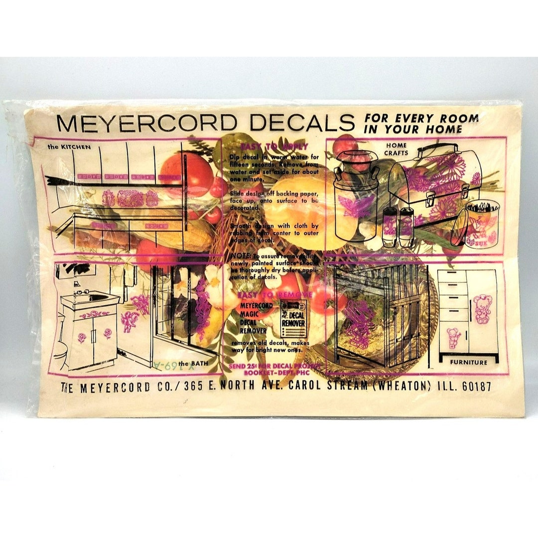 Meyercord Decals Vintage Window Decorations Clings Cornucopeia ...