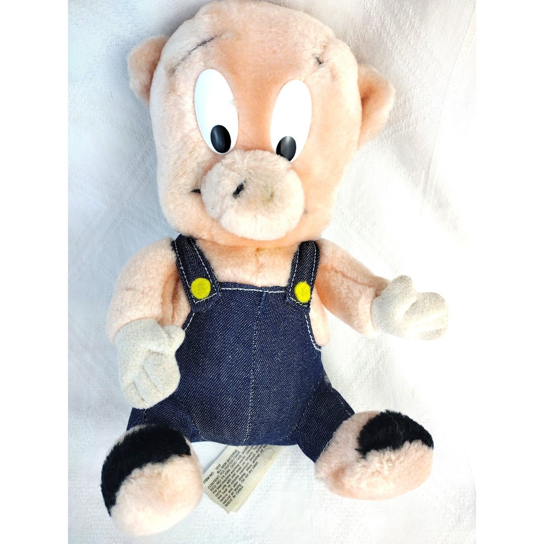 Vintage PORKY PIG Plush Toy 1993 24K Co Plush 90s Vtg Looney Toons ...