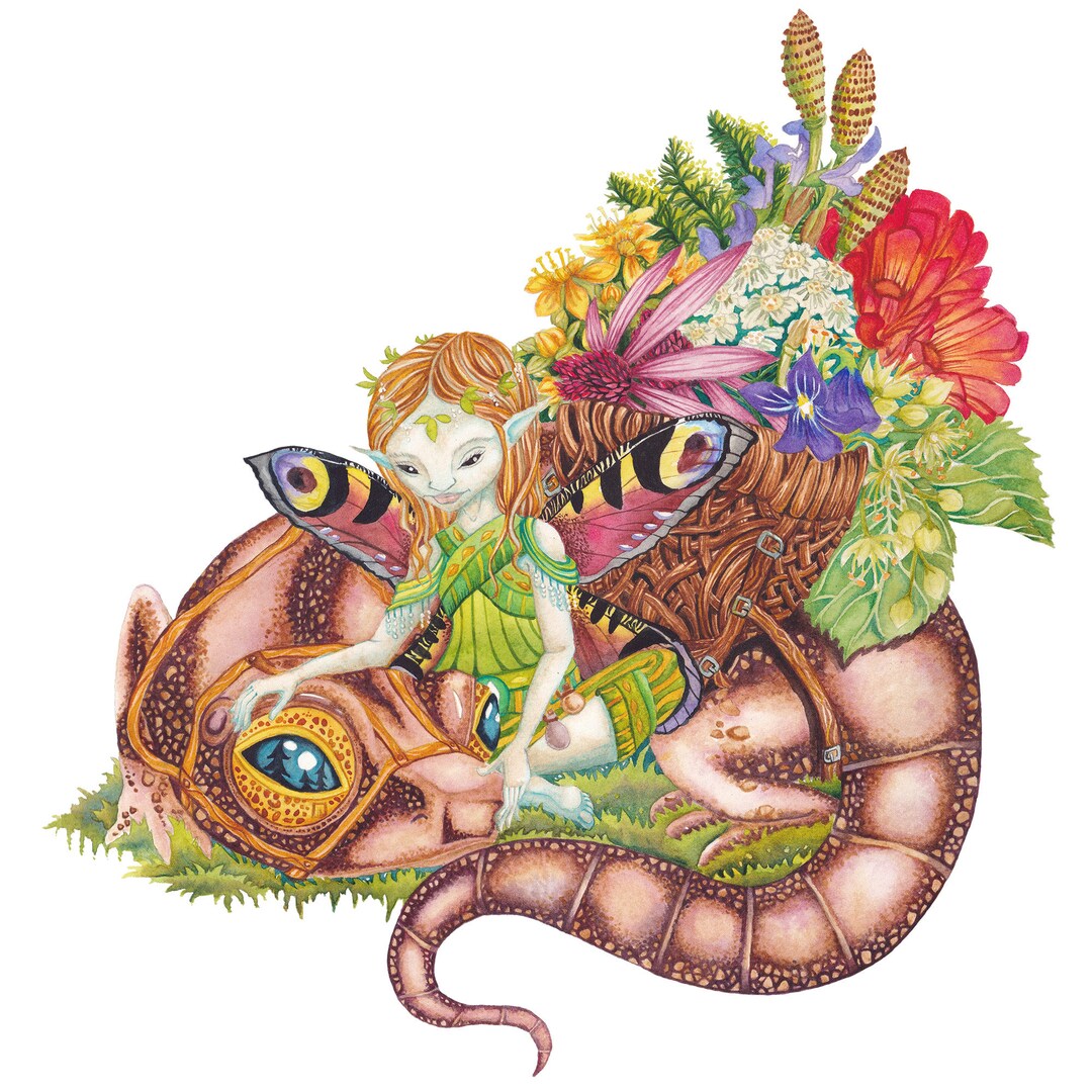 Wild Crafter Pixie Watercolor Clipart - Fairy Clipart - Flower Fairy ...