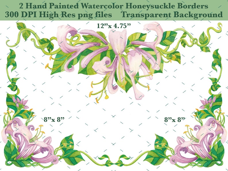 Hummingbirds Clipart - Hummingbirds Clip Art - Watercolor - Honeysuckle ...