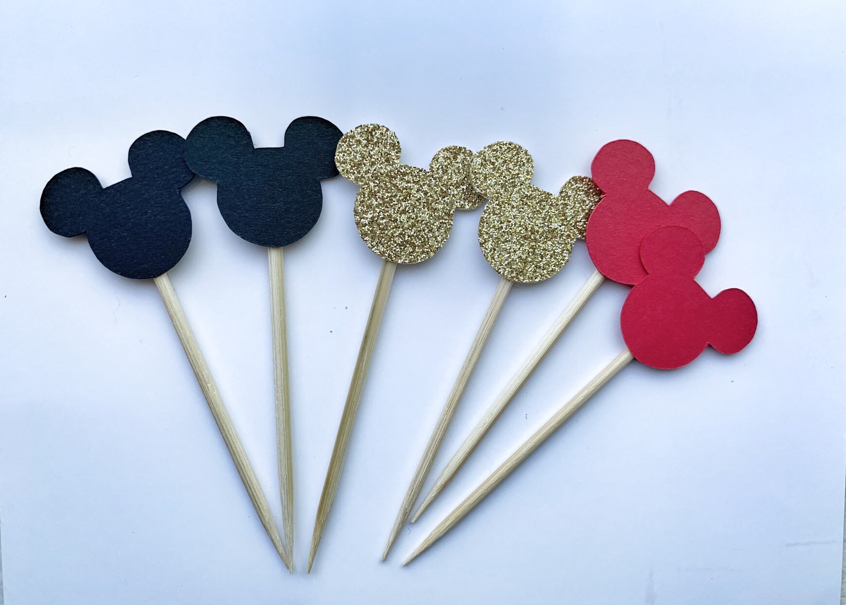 12 Mickey Mouse Cupcake Topper Mickey Head Cut Outs Mickey | Etsy