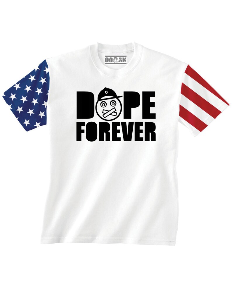 DOPE FOREVER USA Flag Sleeves T-shirt - Etsy