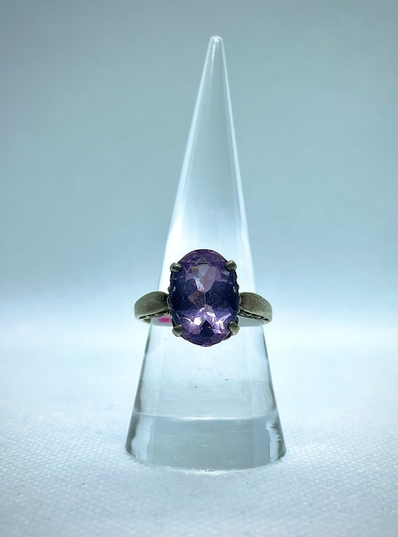 amethyst sterling silver ring - Gem