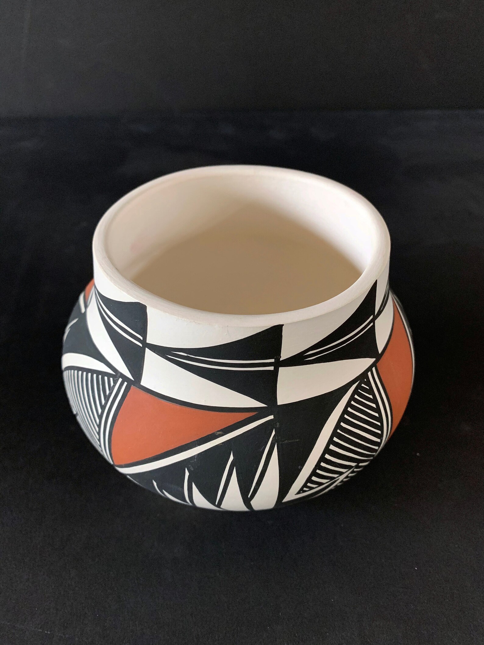 PAULINE ABEITA / ACOMA Native American New Mexico Pottery Bowl Black ...