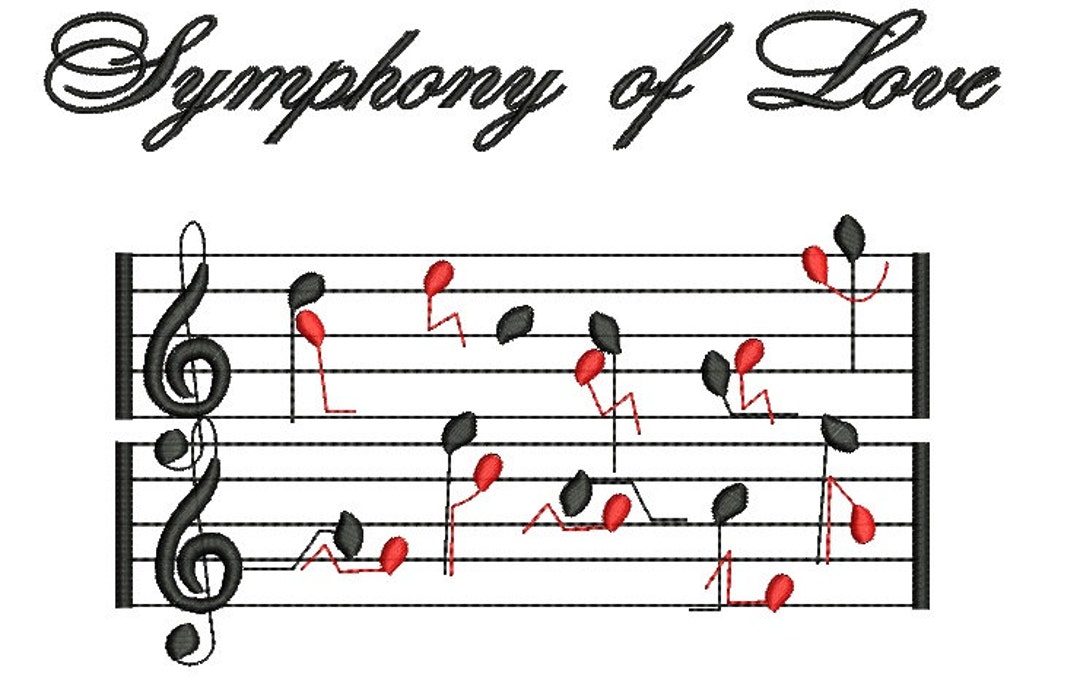 Symphony of Love Embroidery Design - Valentine's Day Embroidery Design ...