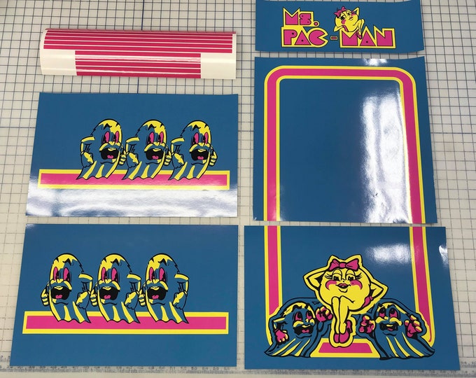 Arcade1up Cabinet Riser Graphics - Ms. Pac-man Ms. Pacman Graphic ...