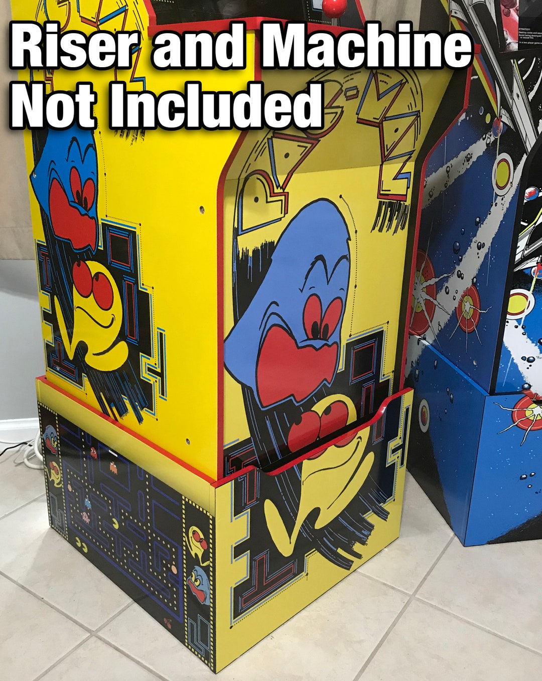 Arcade1up Cabinet Riser Graphics Pac-man Pacman Graphic Sticker Decal ...