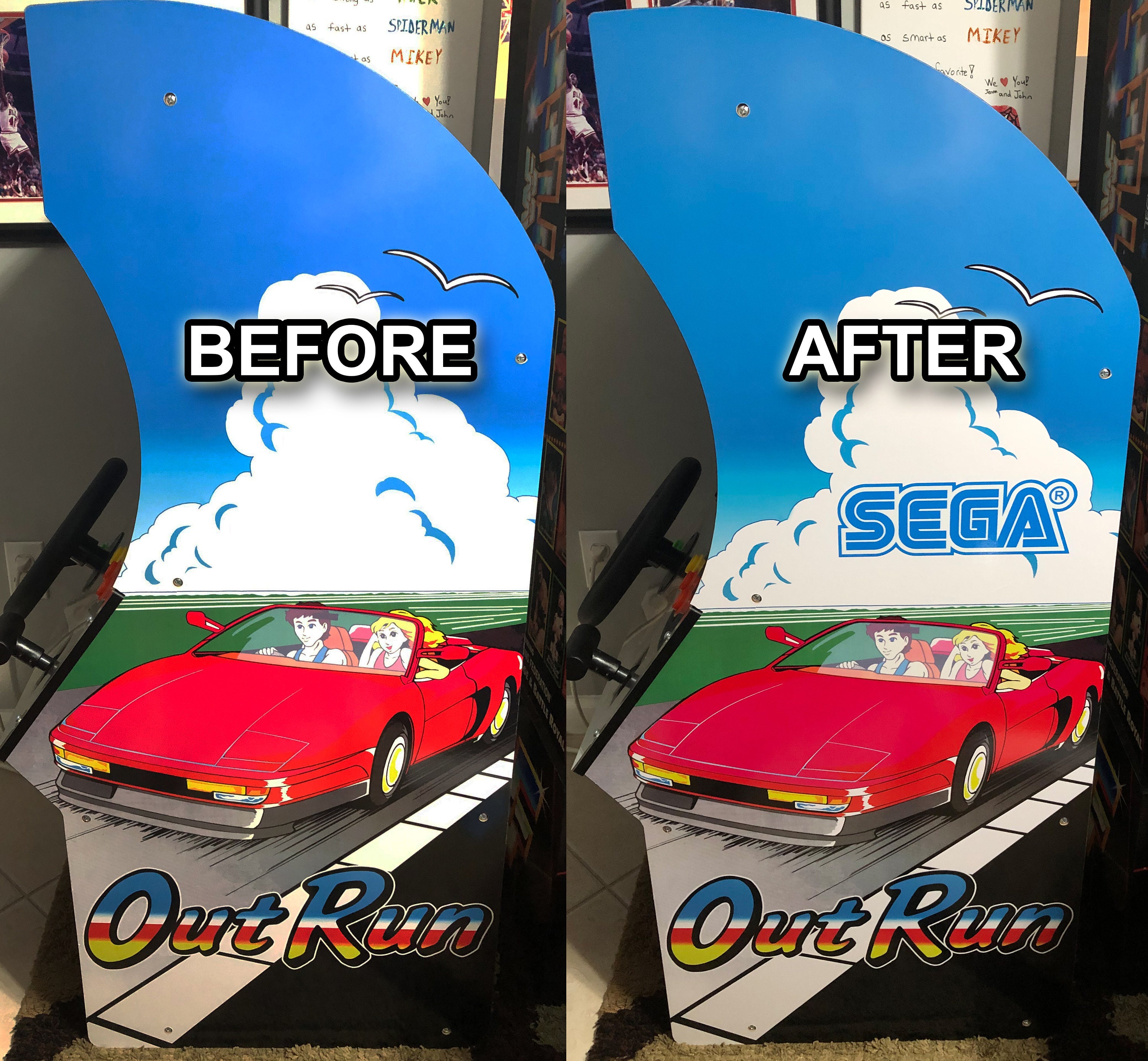 Arcade1up Cabinet Graphics Outrun Out Run Steering Wheel - Etsy