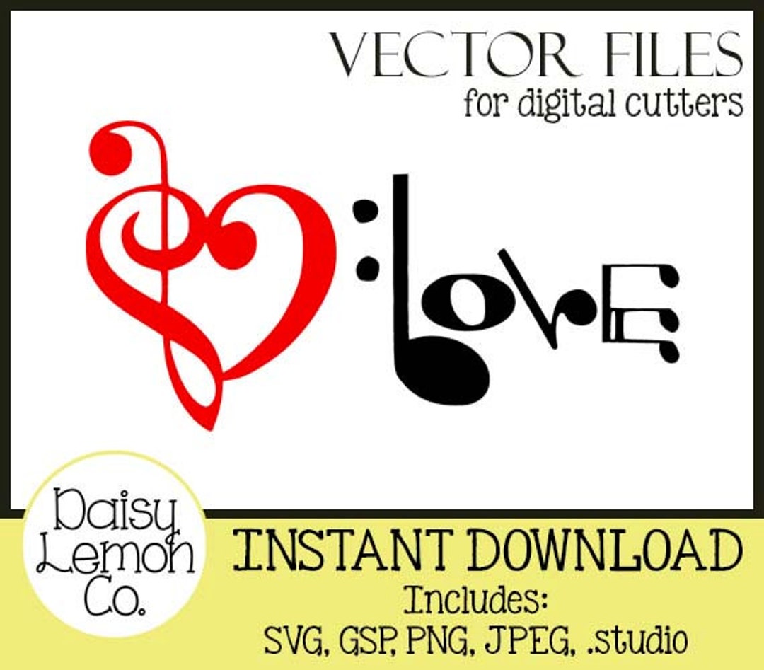 Vector File, Love Music Notes, Pun, Clefts, SVG, - Etsy