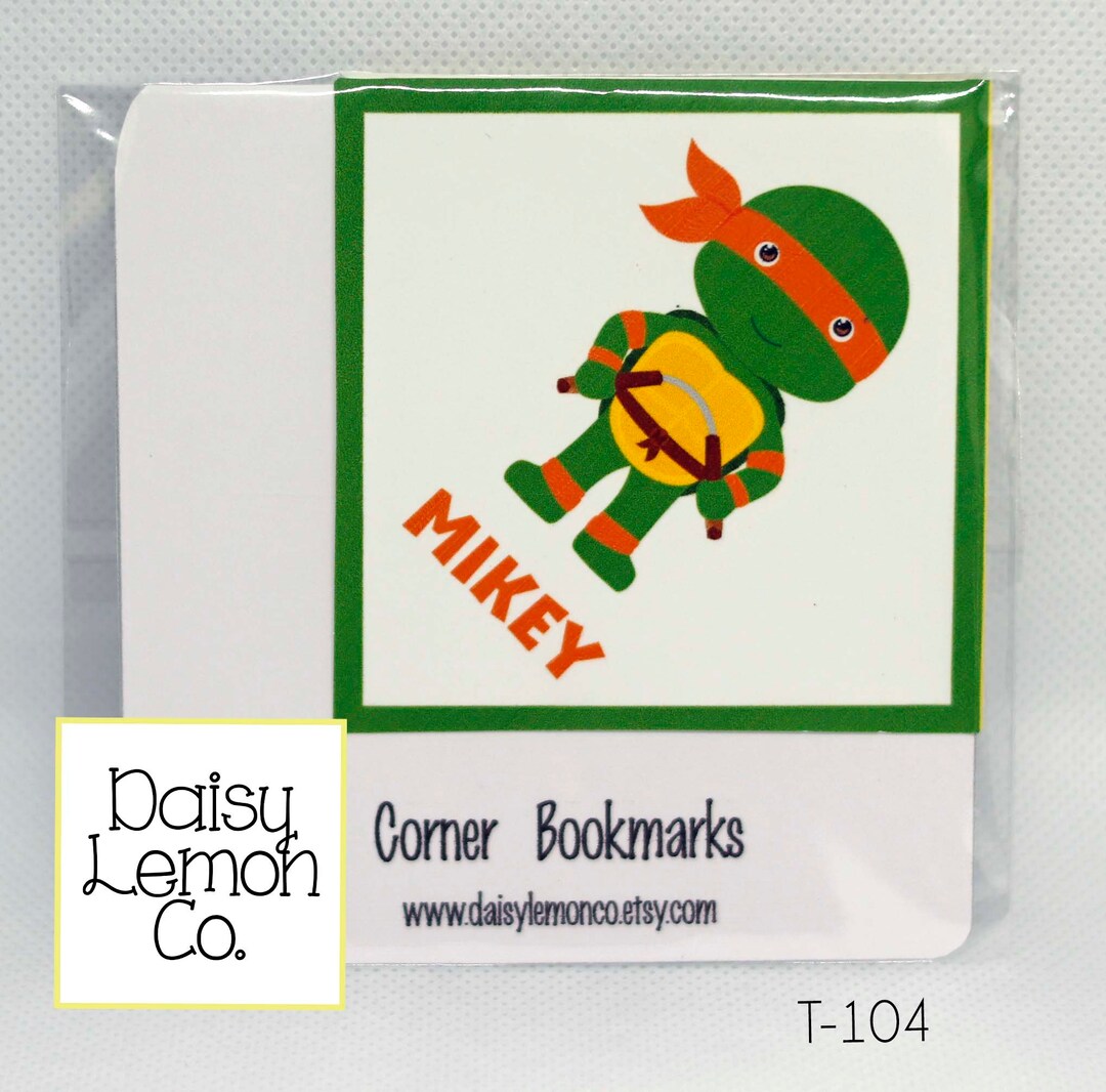 TMNT Corner Bookmarks, Unique, Booklover Gift, Ninja Turtles, Mikey ...