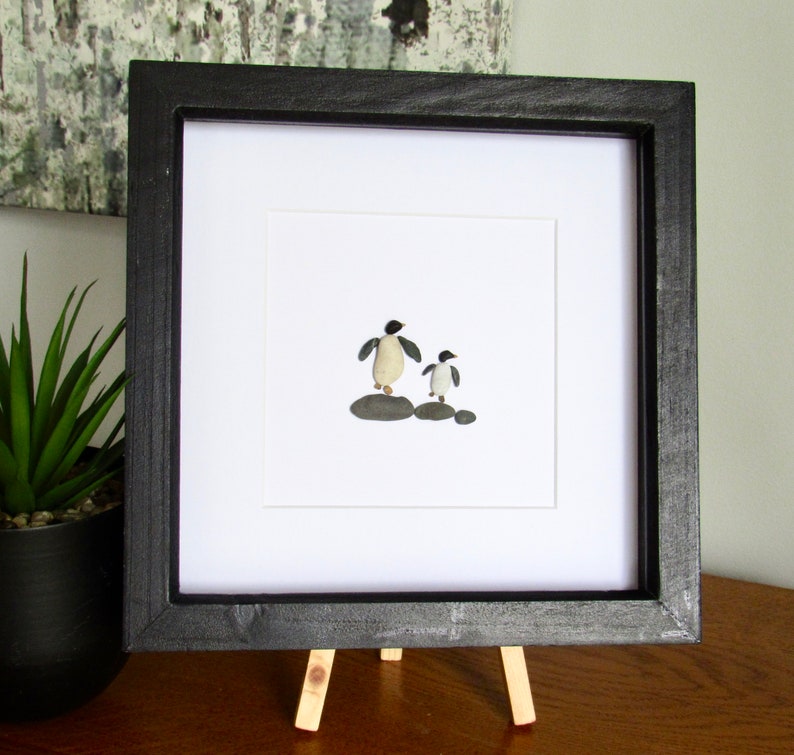 Penguin Pebble Art Penguin Family Pebble Picture Beach Art - Etsy UK