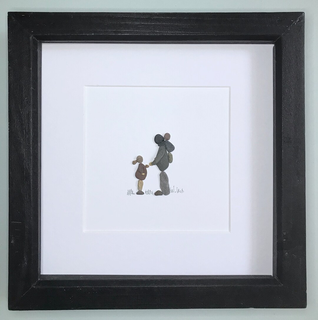 Father's Day Pebble Art Picture, Family Pebble Picture, Gift for Dad ...