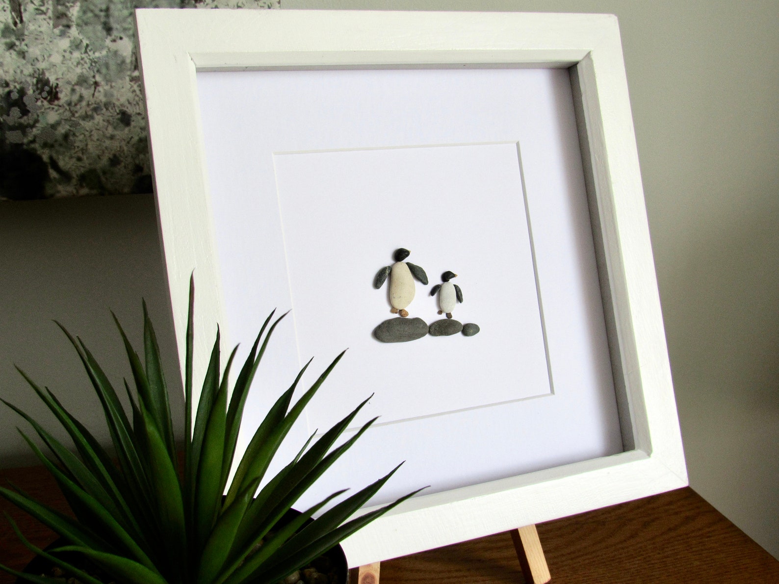 Penguin Pebble Art Penguin Family Pebble Picture Beach Art - Etsy