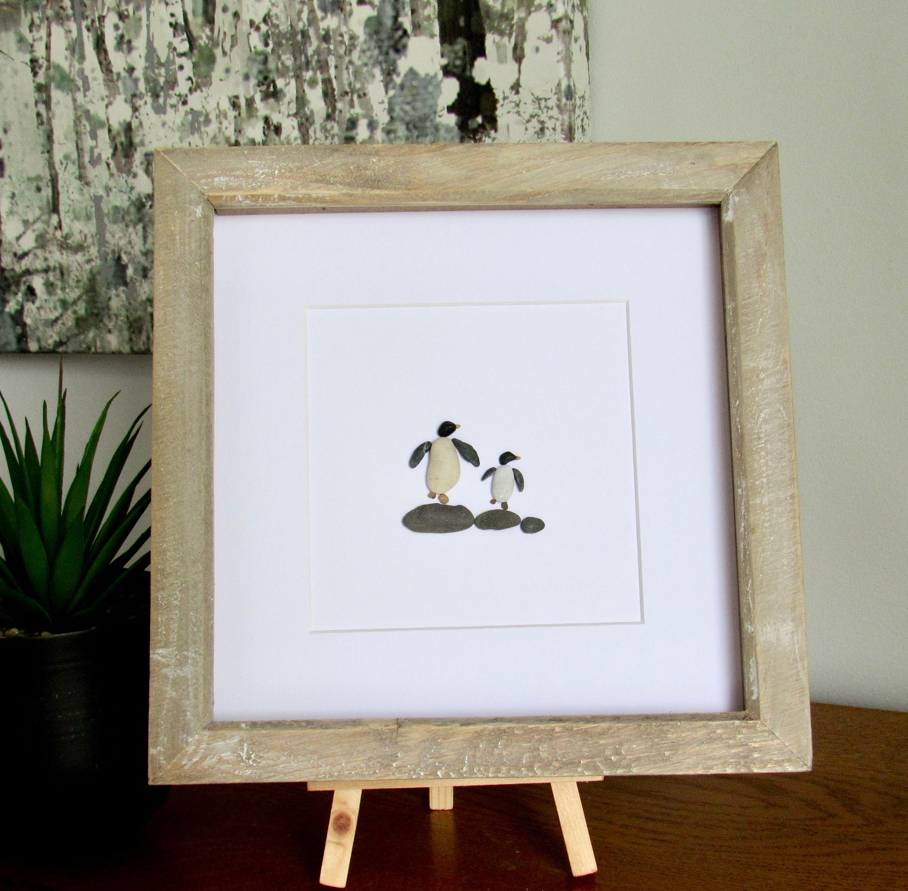 Penguin Pebble Art Penguin Family Pebble Picture Beach Art - Etsy