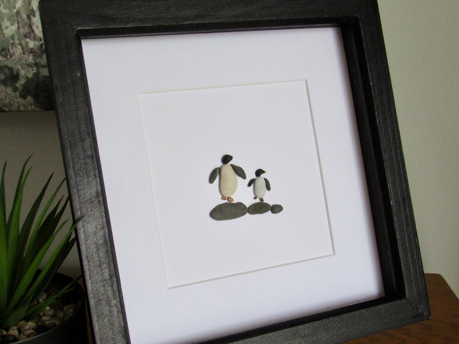 Penguin Pebble Art Penguin Family Pebble Picture Beach Art - Etsy