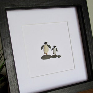 Penguin Pebble Art Penguin Family Pebble Picture Beach Art - Etsy
