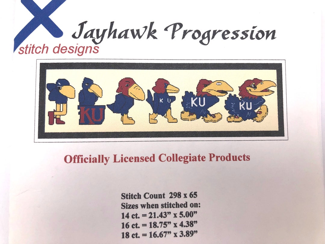 Kansas Jayhawk Cross Stitch Pattern - Jayhawk Progression -vintage KU ...