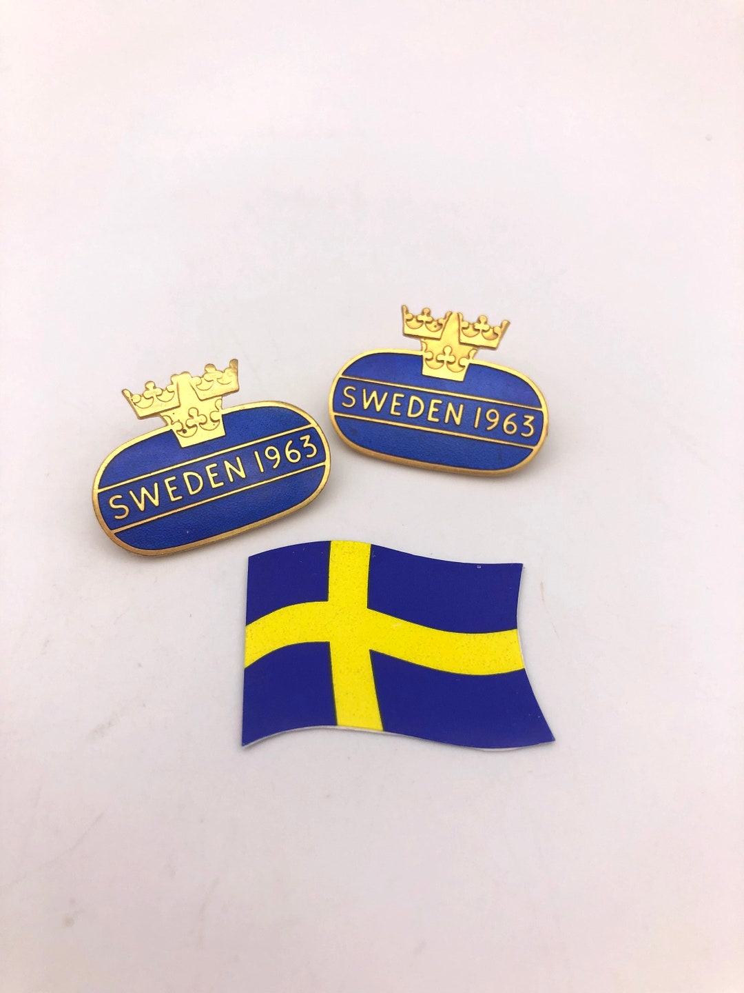 Vintage Swedish Lapel Pins 1963 - Sweden Three Crowns Pin Brooch - Etsy