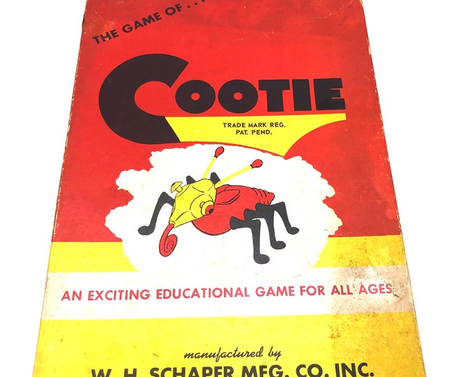 Vintage Cootie Game 1949 - Build a Bug - Insect - 1940s Game by Schaper ...