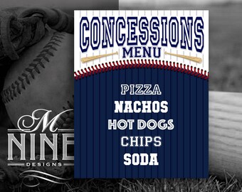 Baseball Menu Sign | Etsy