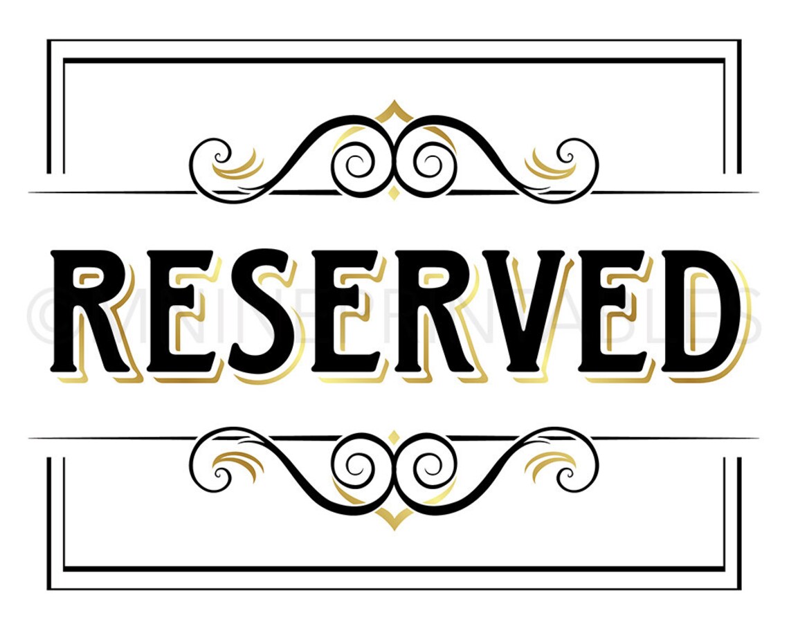 Gold Party Printable reserved Sign Vintage Party - Etsy