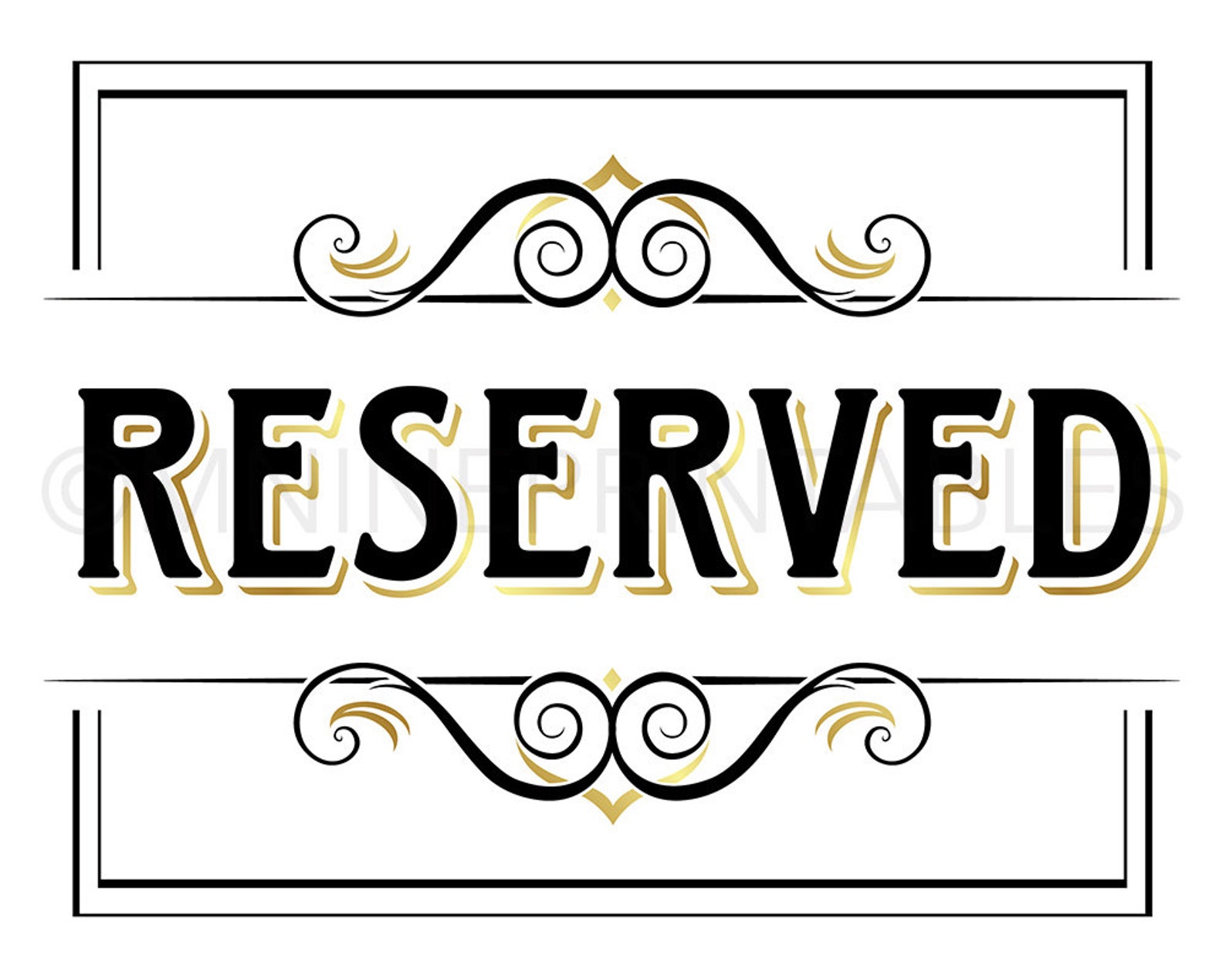 Gold Party Printable reserved Sign Vintage Party - Etsy