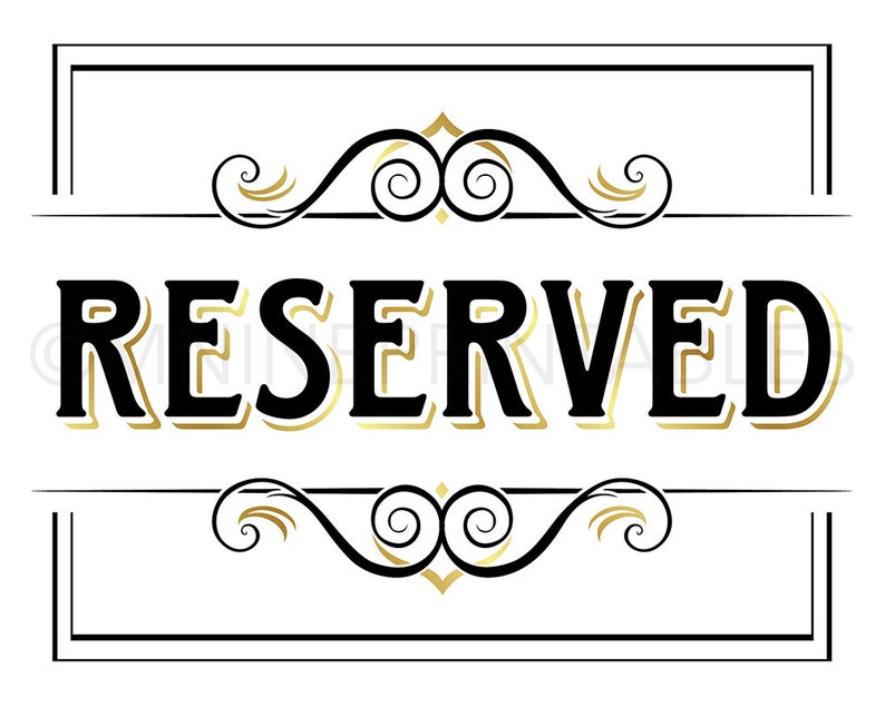 Gold Party Printable reserved Sign Vintage Party - Etsy