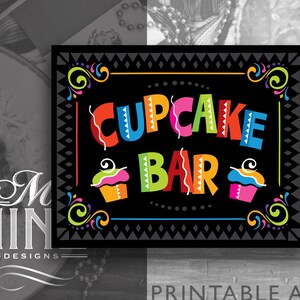 Fiesta Party Sign Printables | CUPCAKE BAR Sign Downloads | Cinco De ...
