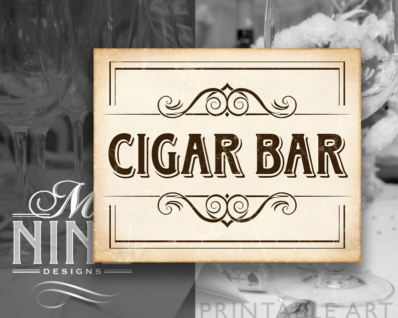 Rustic Cigar Party Printable Art "cigar Bar" Party Download, Distressed ...