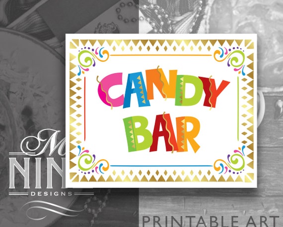 Fiesta Party Sign Printables CANDY BAR Sign Downloads | Etsy
