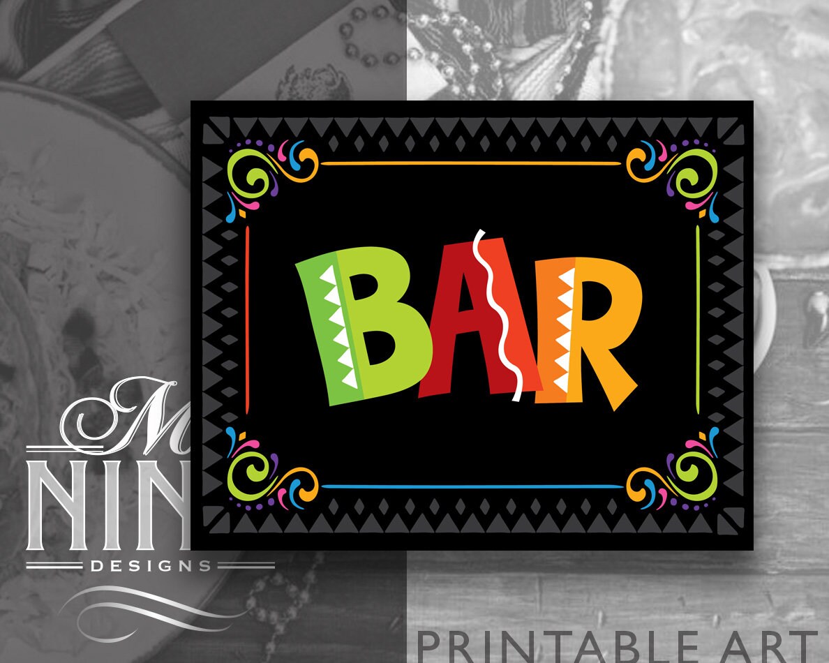 Fiesta Party Sign Printables Fiesta BAR Sign Downloads - Etsy UK