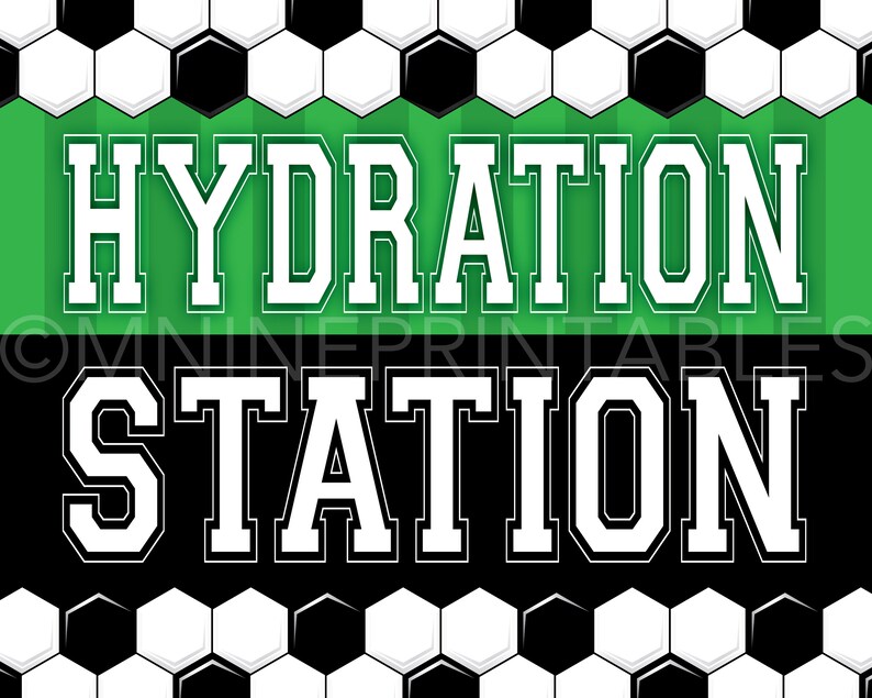 Soccer Party Sign Printables HYDRATION STATION Sign - Etsy