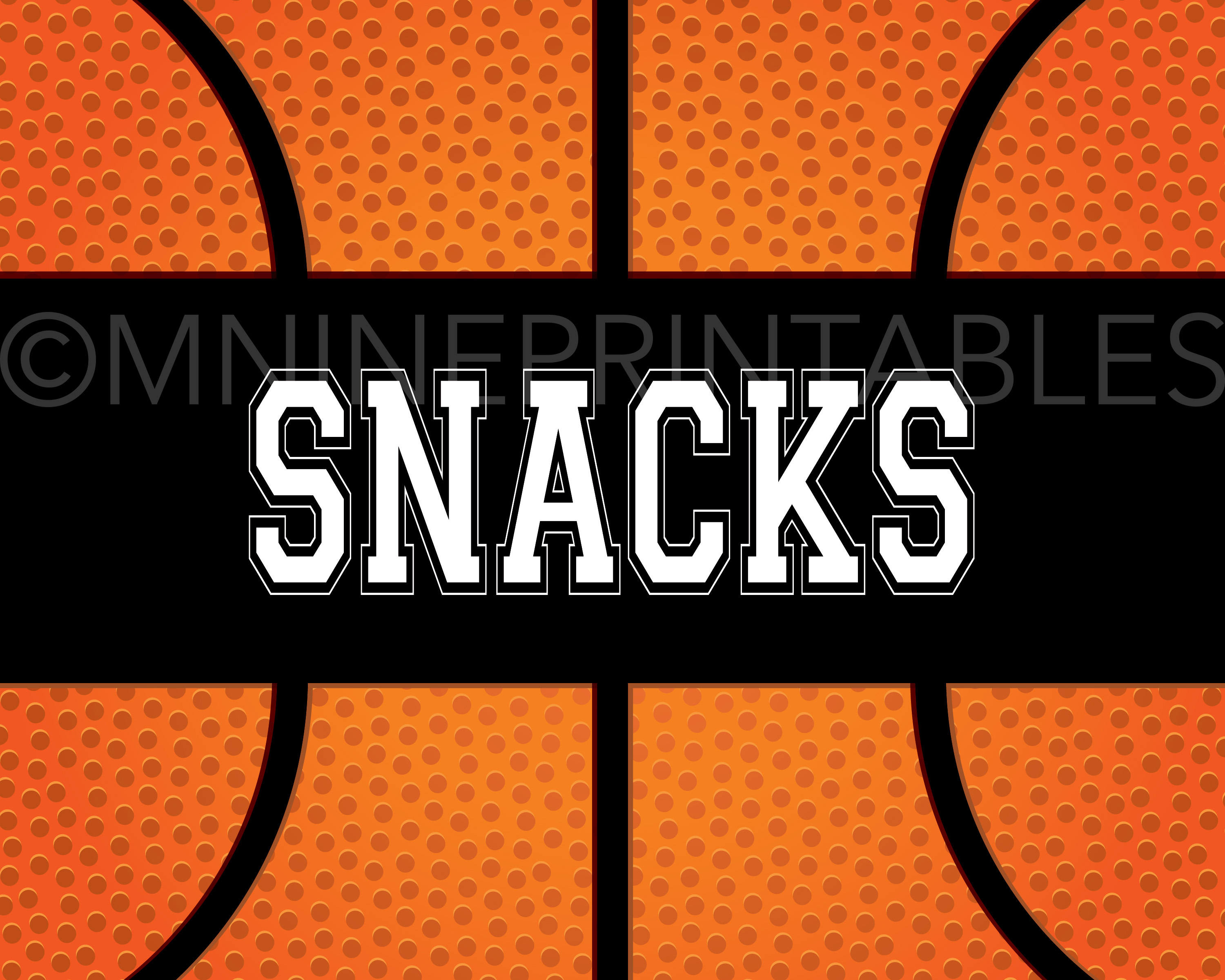 Basketball Sign Printables | SNACKS Sign | Digital Downloads | Sports ...
