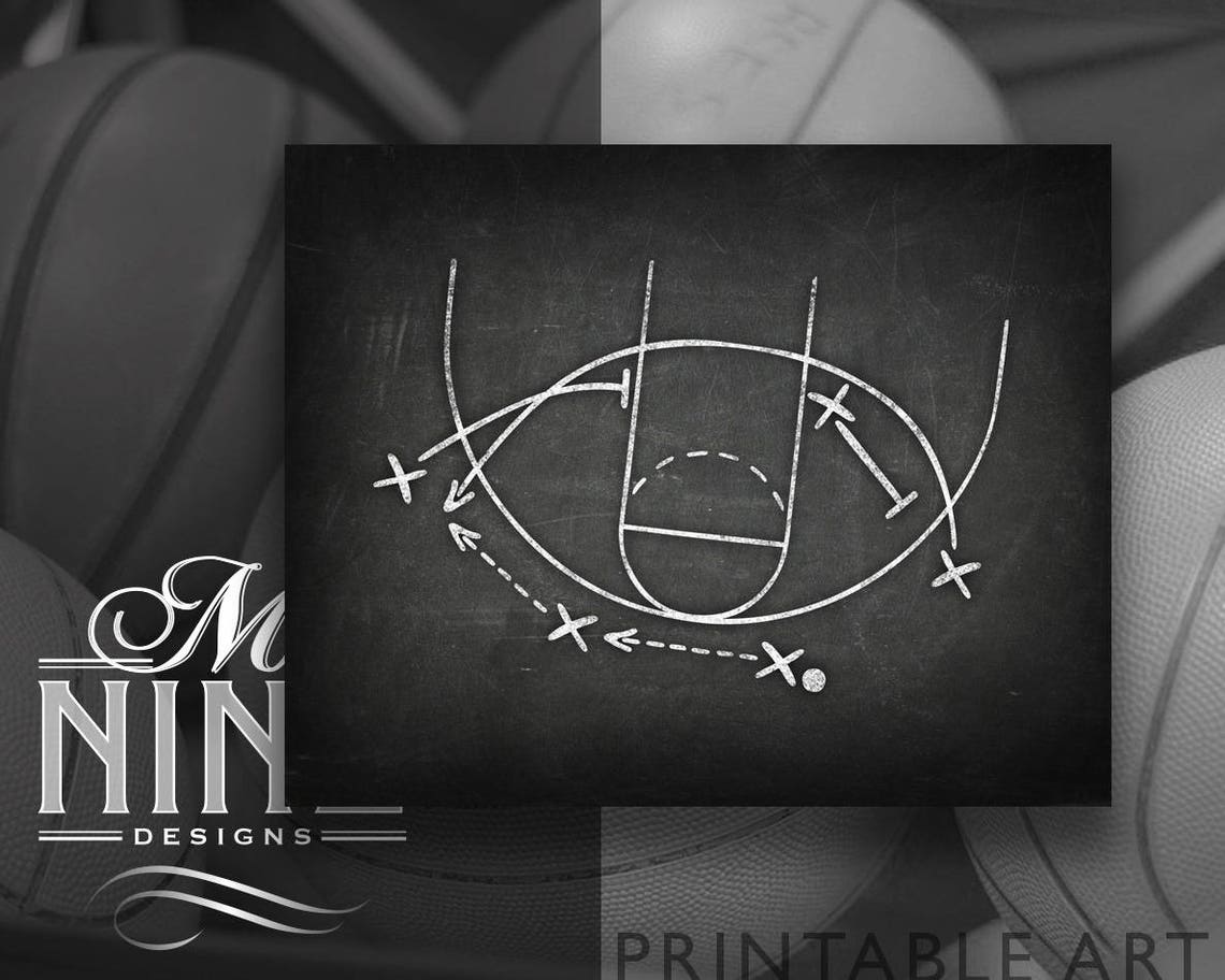 Chalkboard Basketball Wall Art Printables Chalk Basketball - Etsy