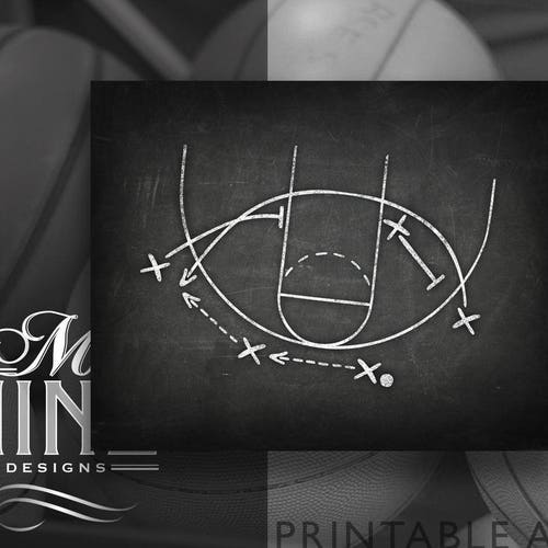 Chalkboard Basketball Wall Art Printables Chalk Basketball - Etsy