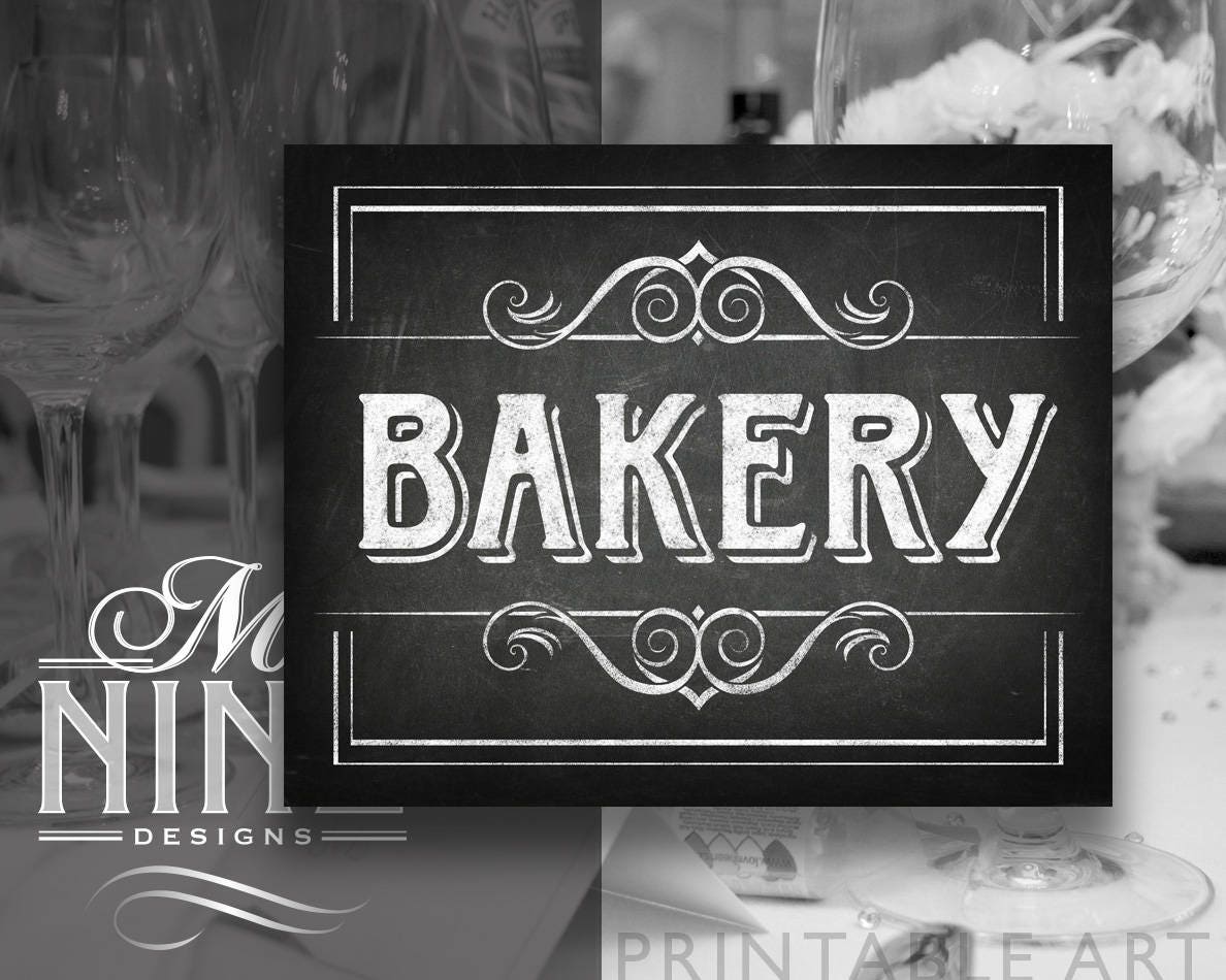 Chalkboard Party Printables / BAKERY / Sign Downloads | Etsy