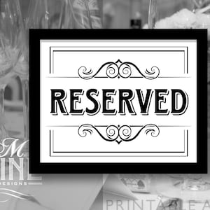 Party Printable "reserved" Sign Vintage Party Signs, Gatsby Party ...
