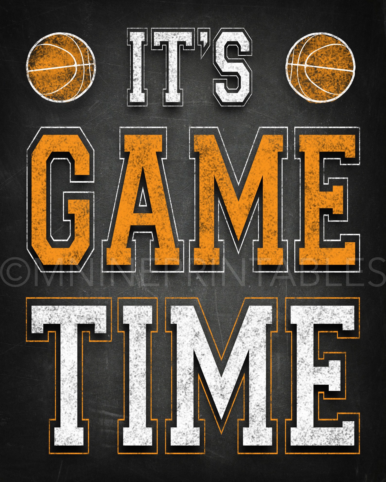 Basketball Party Sign Printables | IT'S GAME TIME | Digital Downloads ...