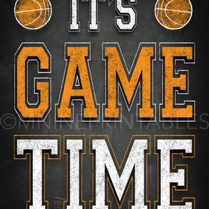 Basketball Party Sign Printables | IT'S GAME TIME | Digital Downloads ...