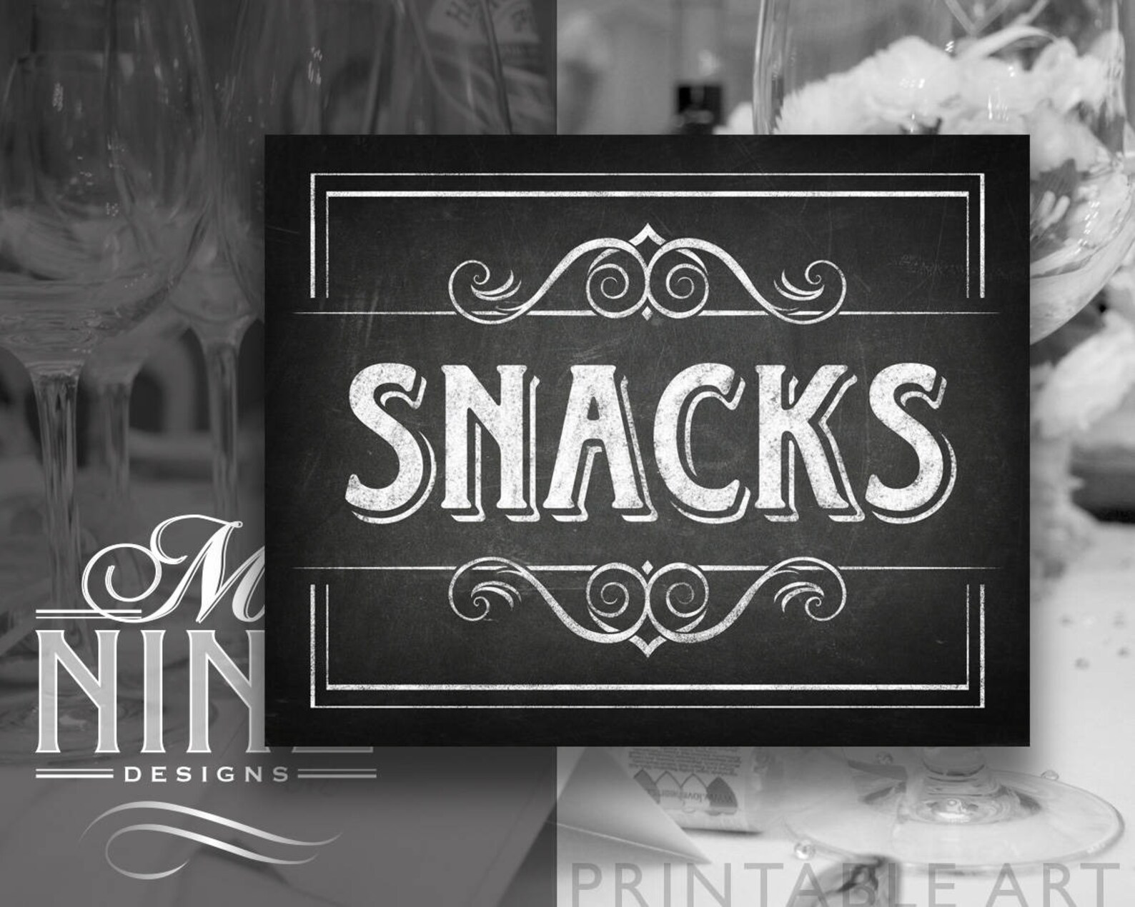 Chalkboard Party Printables / SNACKS / Sign Downloads | Etsy