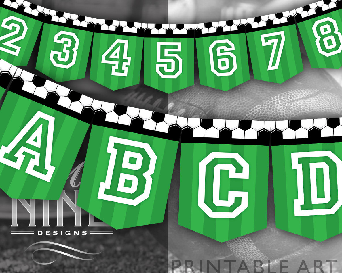 Soccer Party Banner Printables | Soccer Banner Downloads | Sports Party ...