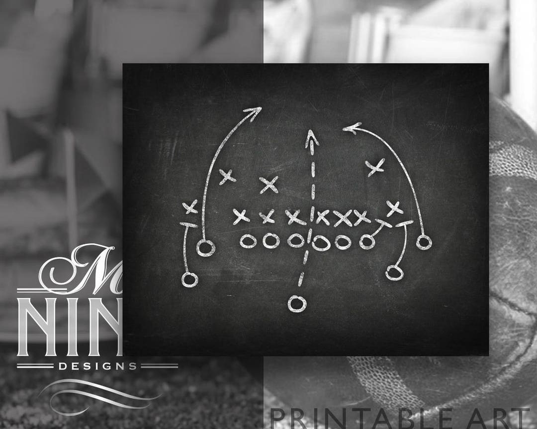 Chalkboard Football Party Printables | Chalk Football Playbook ...