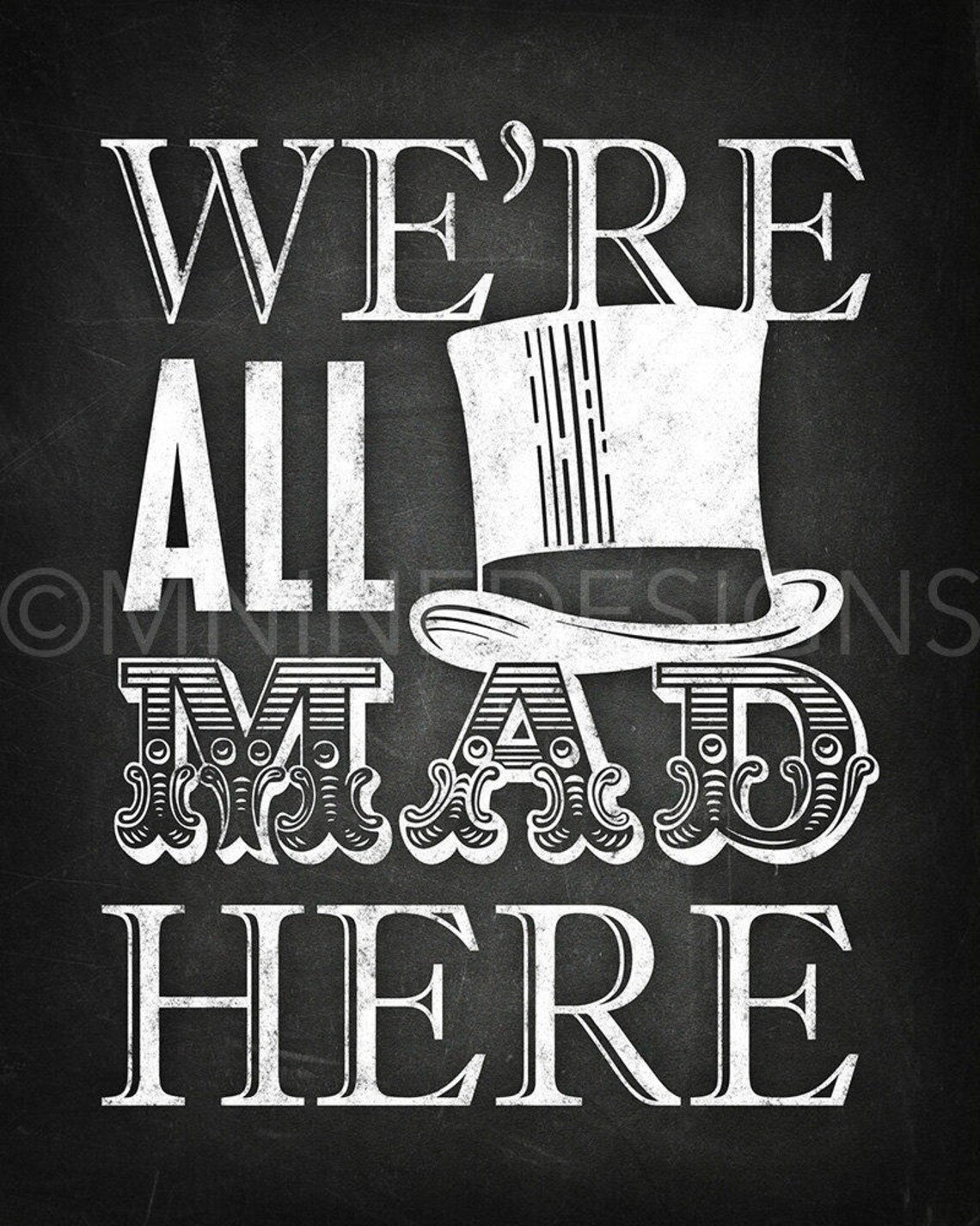 Chalkboard Party Printables / We're All Mad Here / Sign | Etsy